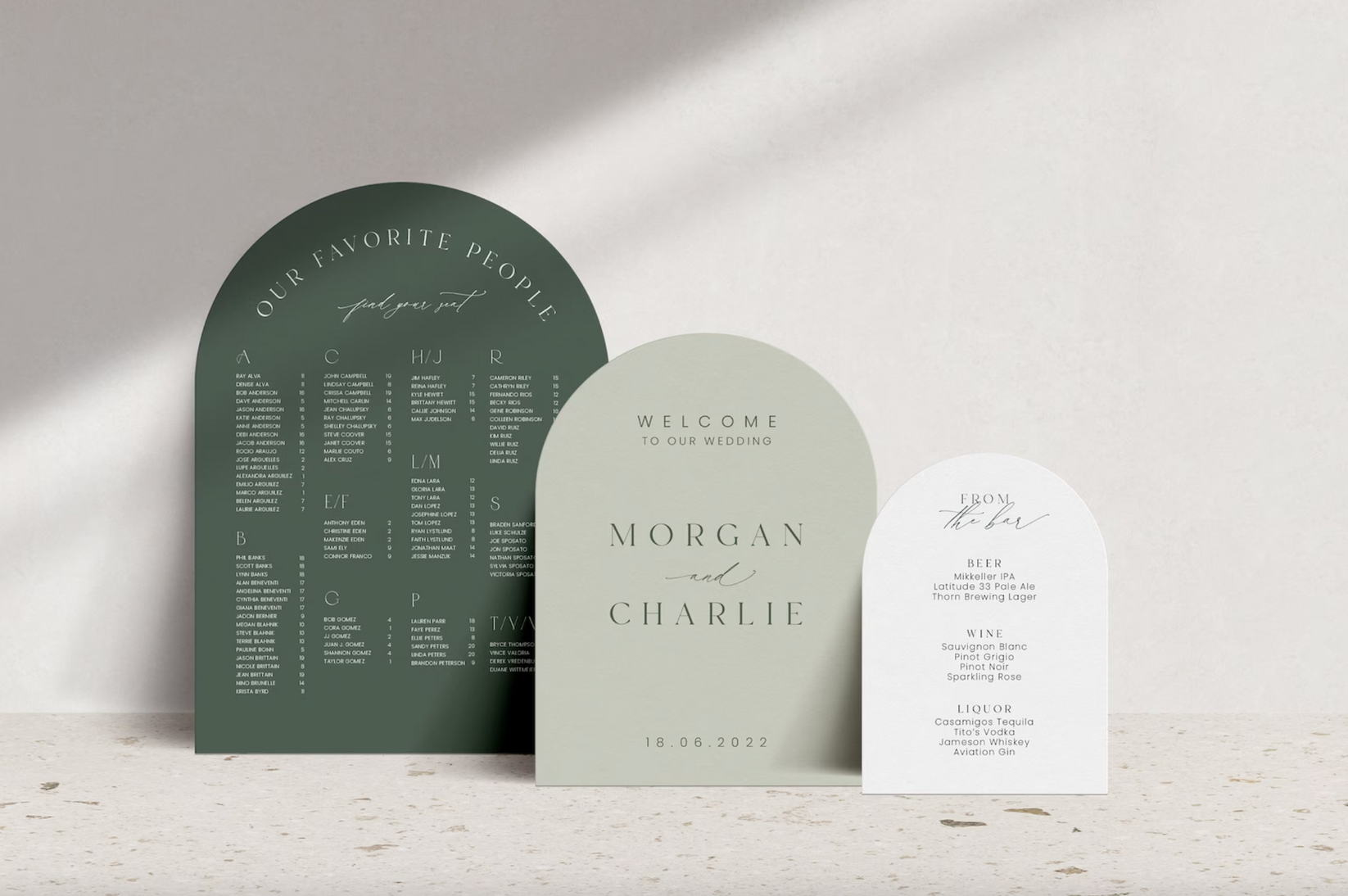 Welcome Sign, Seating Chart & Bar Menu Bundle – Custom Boards Toronto