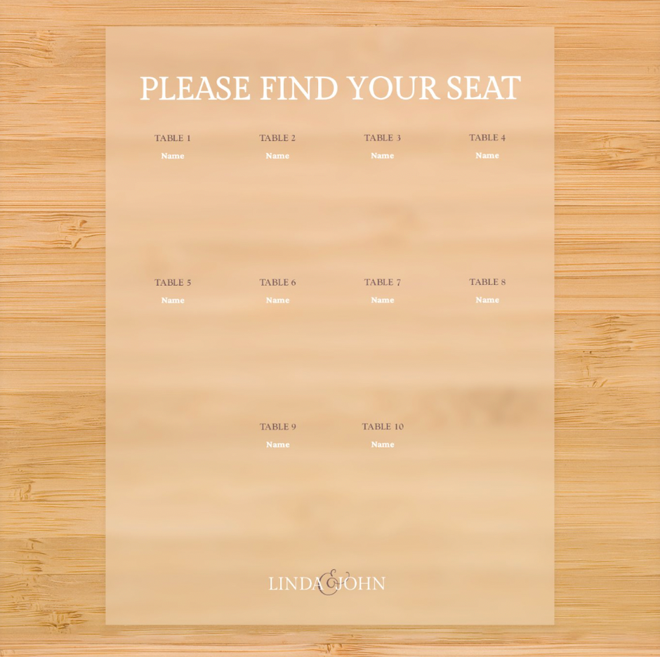 Acrylic Seating Charts – Custom Boards Toronto