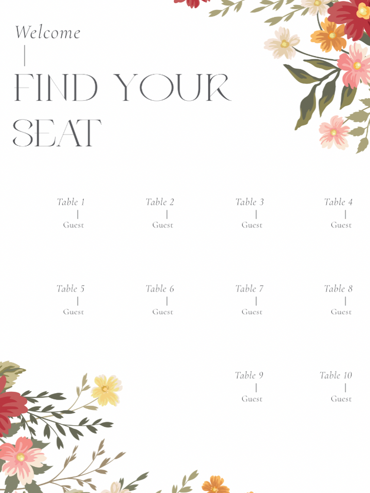 Acrylic Seating Charts – Custom Boards Toronto