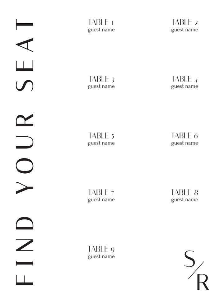 Acrylic Seating Charts – Custom Boards Toronto