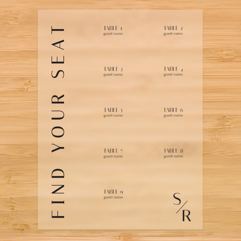 Acrylic Seating Charts – Custom Boards Toronto